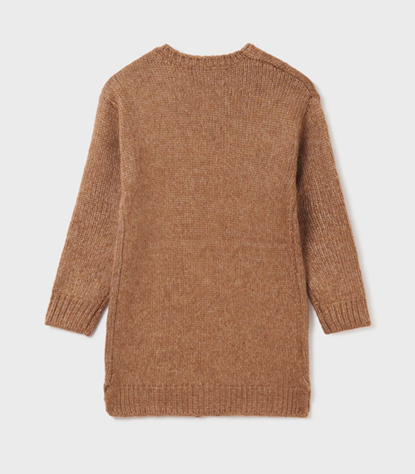 Rebeca de tricot larga para chica ecofriends 7377 Cacao vig - Koko's Peques