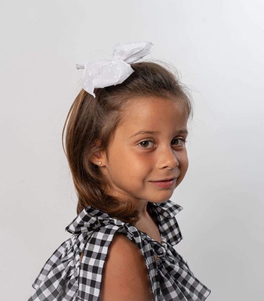 Lazo Pelo Grande (12cm) Colección "PLUMETI BLANCO" - Koko's Peques